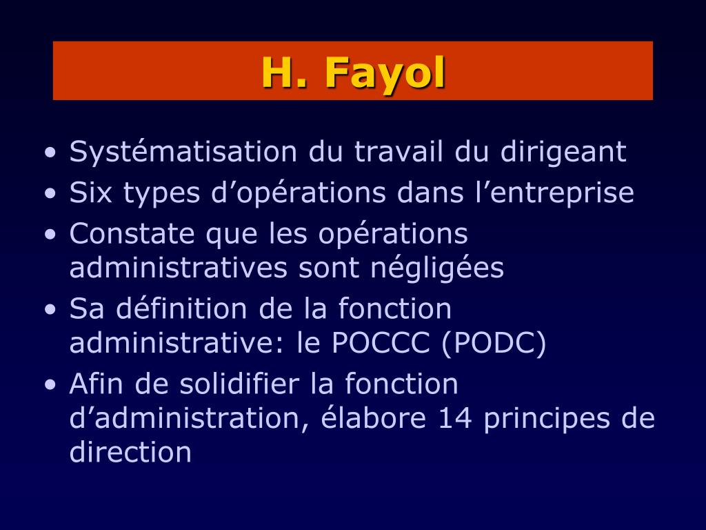 PPT - Fondements classiques du management: Taylor et Fayol PowerPoint ...