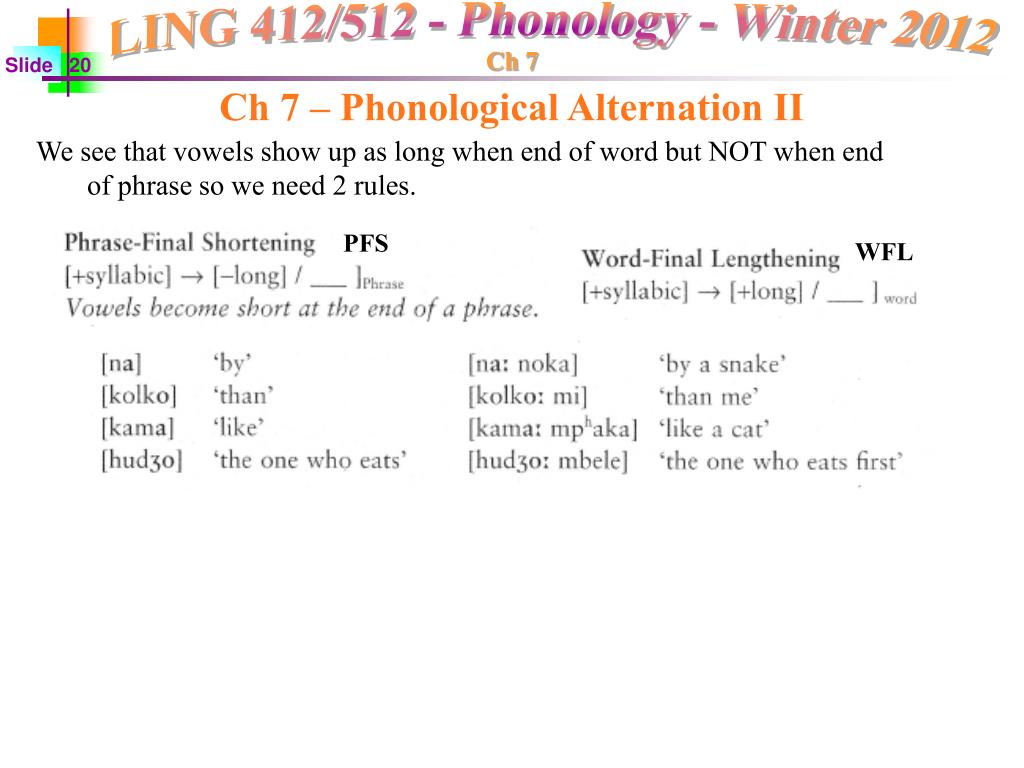 Ppt Ch 7 Phonological Alternation Ii Powerpoint Presentation Free