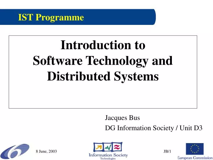 PPT - Introduction to Software Technology and Distributed Systems ...