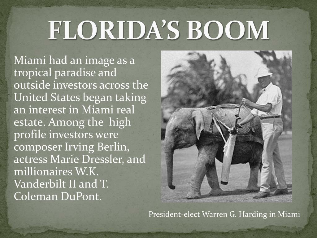 PPT - THE FLORIDA LAND BOOM OF THE 1920s PowerPoint Presentation, free ...