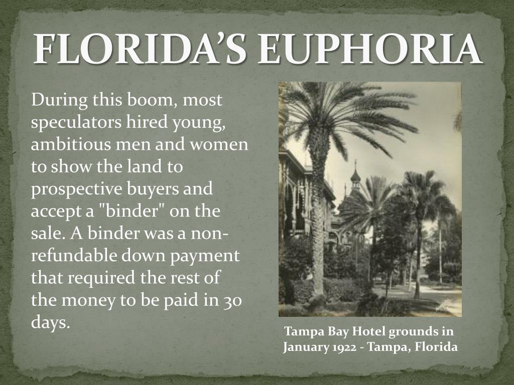 PPT - THE FLORIDA LAND BOOM OF THE 1920s PowerPoint Presentation, free ...