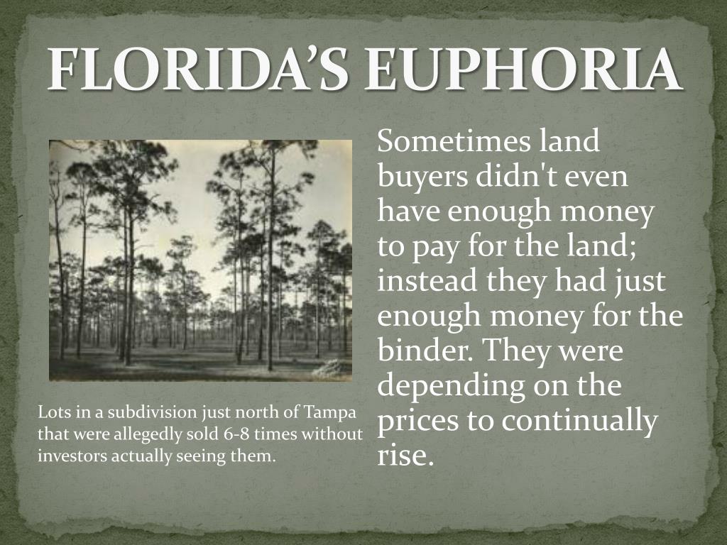 PPT - THE FLORIDA LAND BOOM OF THE 1920s PowerPoint Presentation, free ...