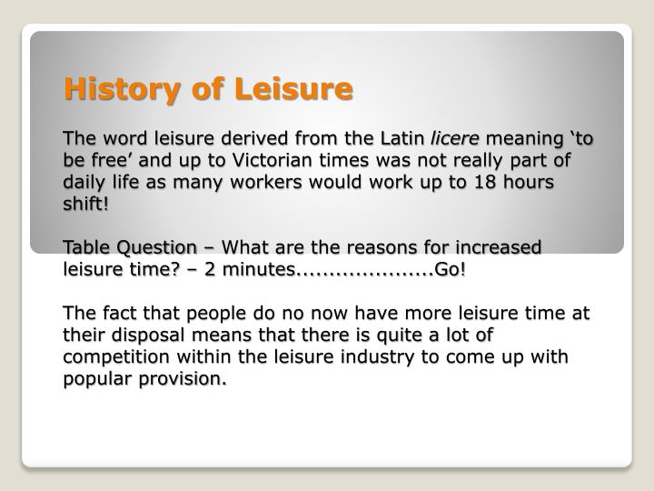 PPT - Leisure and Recreation PowerPoint Presentation - ID:3086801
