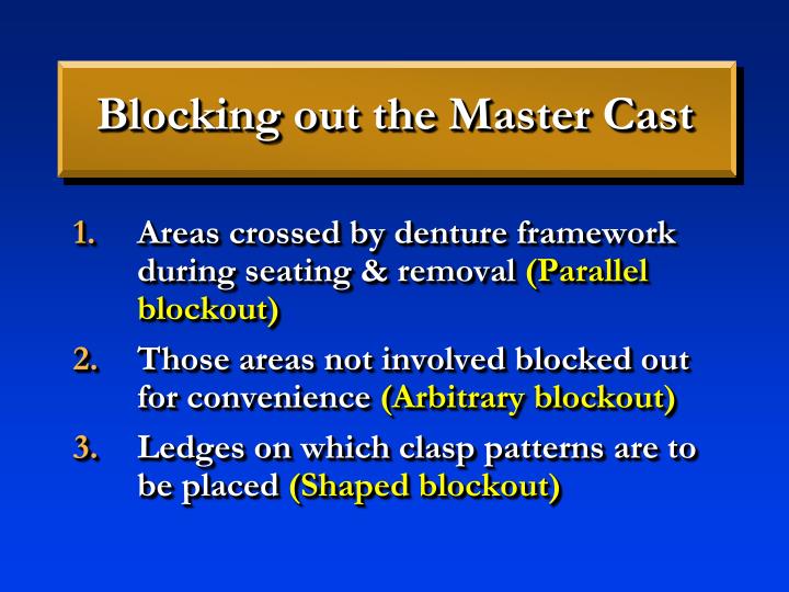 PPT - Surveying the Master cast & Framework Fabrication PowerPoint ...