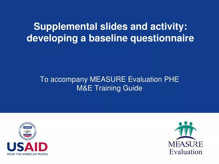PPT - Supplemental slides and activity: developing a baseline ...