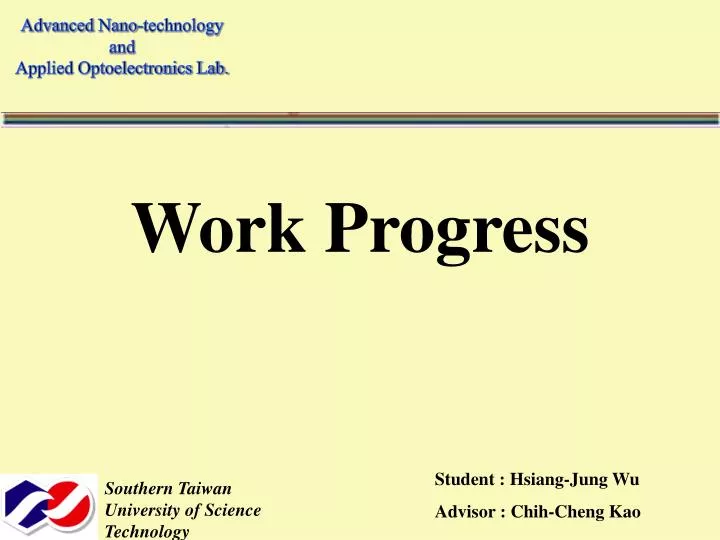 PPT - Work Progress PowerPoint Presentation, free download - ID:3087717