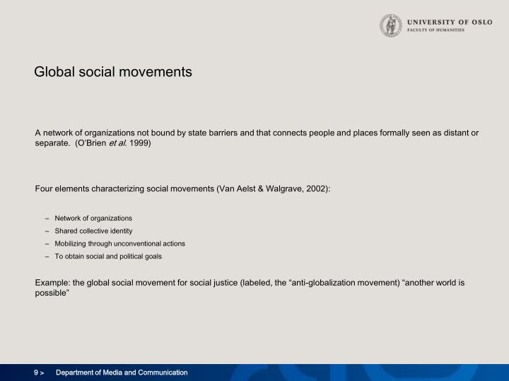 PPT - GLOBAL CIVIL SOCIETY, SOCIAL MOVEMENTS, AND NEW MEDIA PowerPoint ...