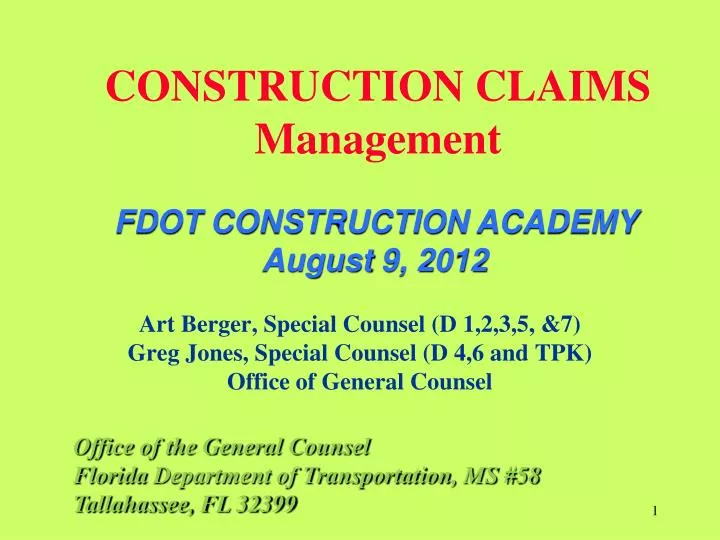 PPT - CONSTRUCTION CLAIMS Management PowerPoint Presentation, free ...