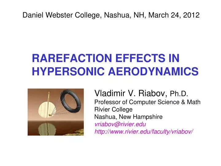 PPT - RAREFACTION EFFECTS IN HYPERSONIC AERODYNAMICS PowerPoint ...