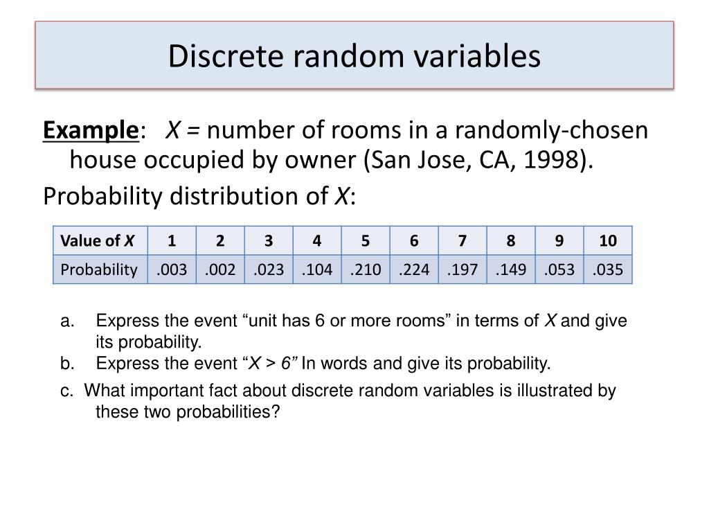 PPT Random Variables PowerPoint Presentation Free Download ID 3089264