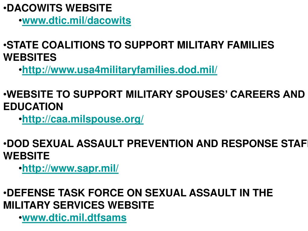 PPT - DACOWITS WEBSITE dtic.mil/dacowits STATE COALITIONS TO SUPPORT ...
