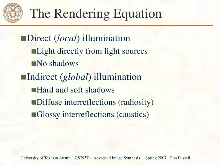 PPT - The Rendering Equation PowerPoint Presentation, free download ...