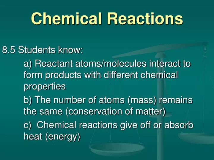 PPT - Chemical Reactions PowerPoint Presentation, free download - ID ...