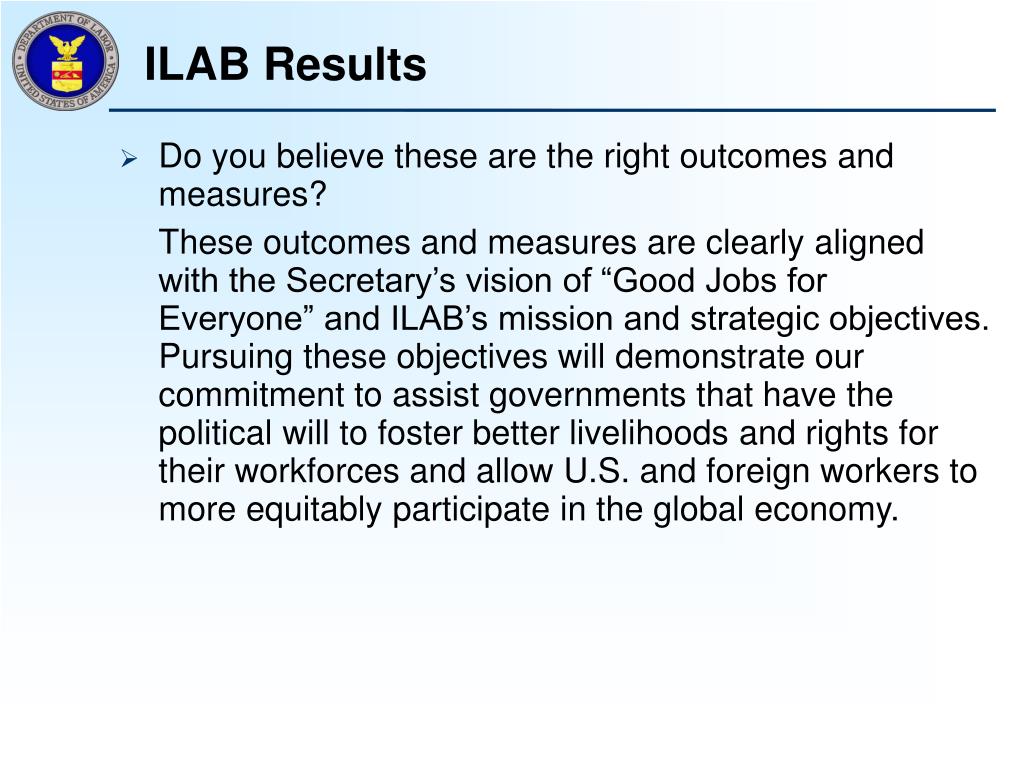 PPT - Stakeholder Consultation Bureau of International Labor Affairs ...