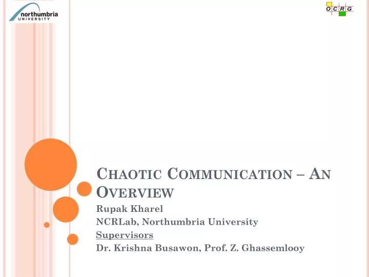 PPT - Chaotic Communication – An Overview PowerPoint Presentation, free ...