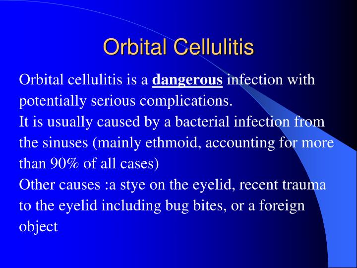PPT - Orbital Cellulitis PowerPoint Presentation - ID:3092725