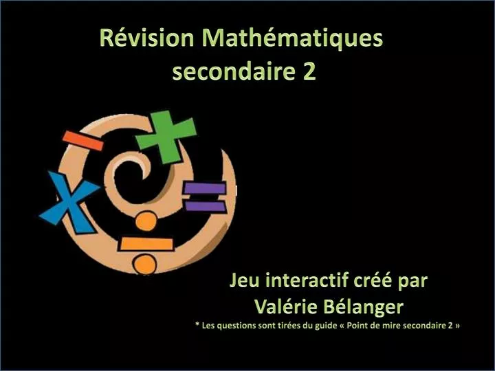 PPT - Révision Mathématiques secondaire 2 PowerPoint Presentation, free ...