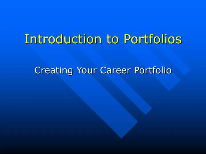 PPT - Introduction to Portfolios PowerPoint Presentation, free download ...