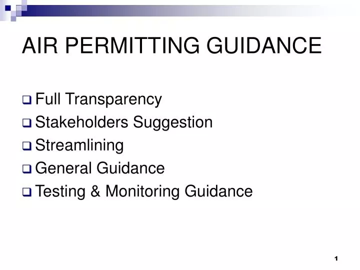 PPT - AIR PERMITTING GUIDANCE PowerPoint Presentation, free download ...