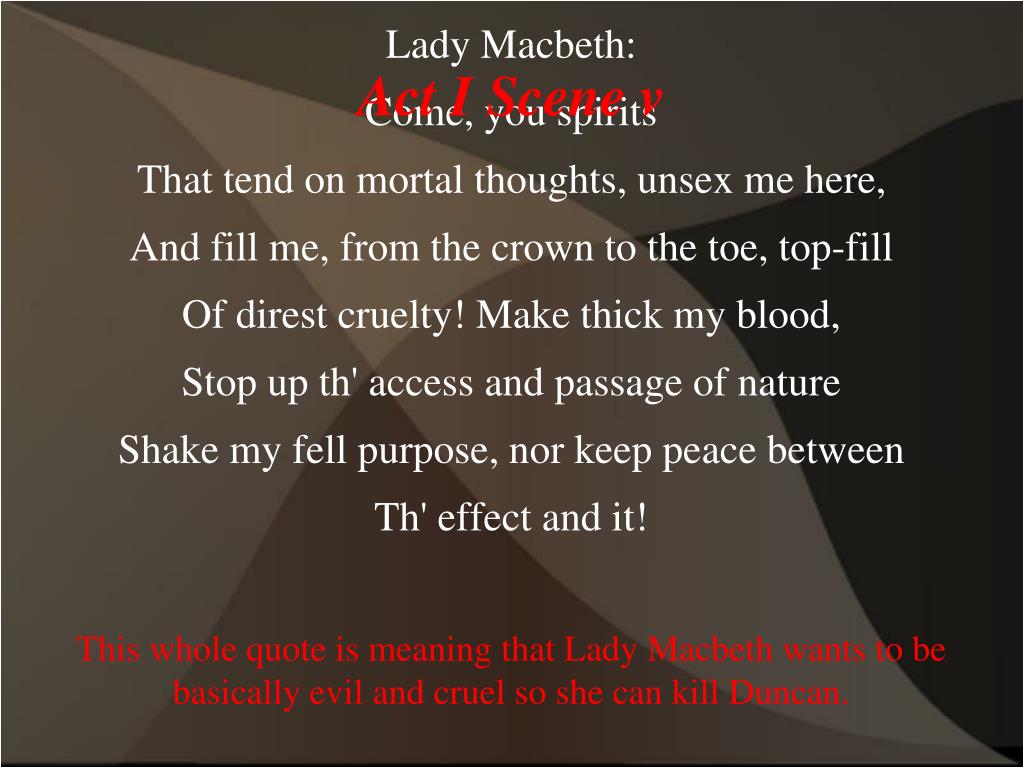 PPT - Blood in Macbeth By: Brittney French, Madison Booth, Connor Davis ...