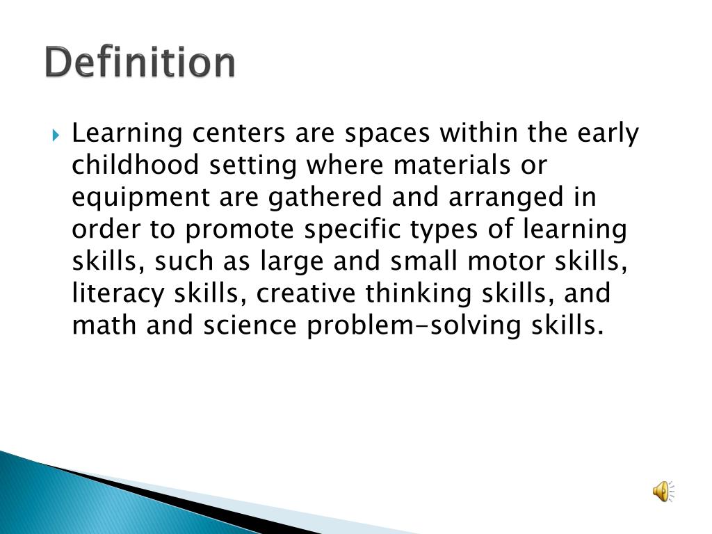 PPT - Learning Centers in an Early Childhood Special Education ...