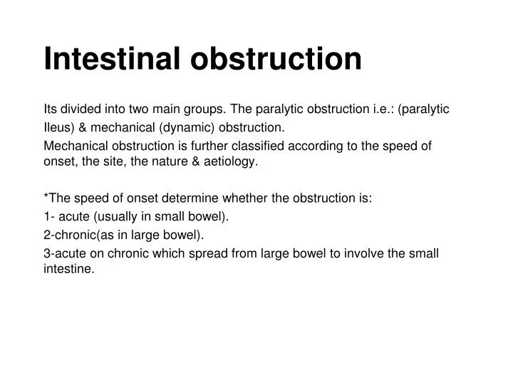 PPT - Intestinal obstruction PowerPoint Presentation, free download ...