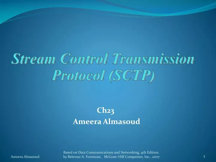 PPT - Stream Control Transmission Protocol (SCTP) PowerPoint ...