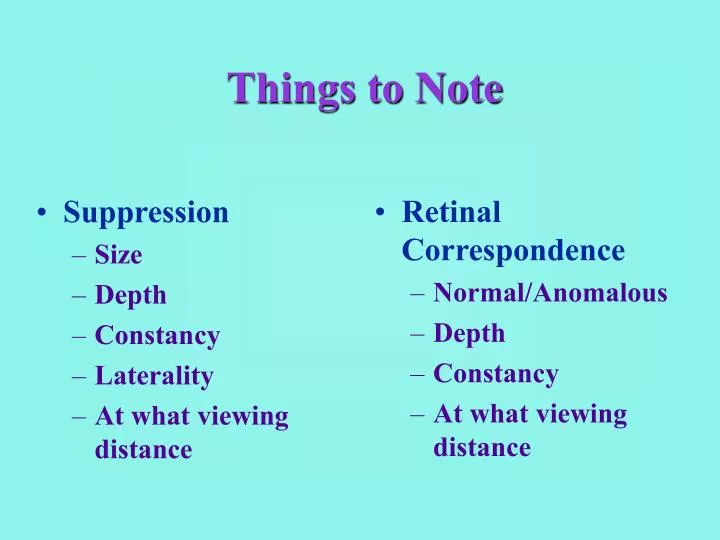 PPT - Retinal Correspondence Normal/Anomalous Depth Constancy At what ...