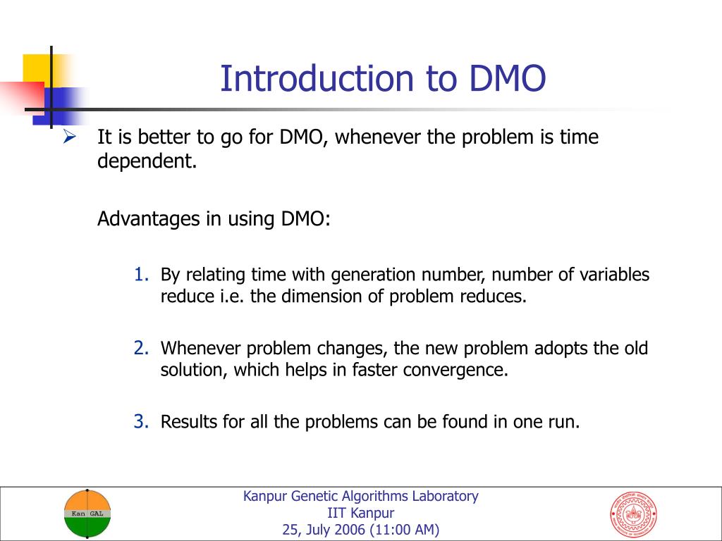 Ppt Multi Objective Dynamic Optimization Using Evolutionary Algorithms Powerpoint Presentation