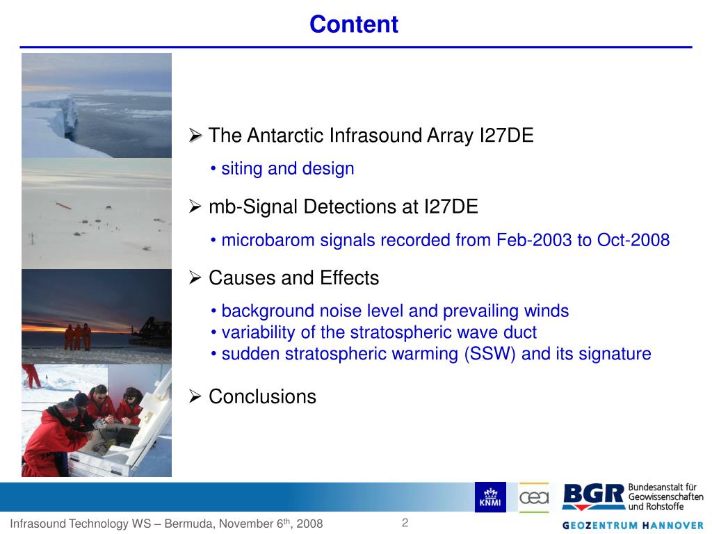 PPT - Microbarom signals recorded in Antarctica - a measure for sudden ...