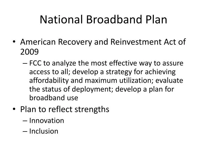PPT - National Broadband Plan PowerPoint Presentation, free download ...