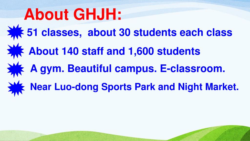 PPT - Guo-hua Junior High School (GHJH) 1020805 PowerPoint Presentation ...