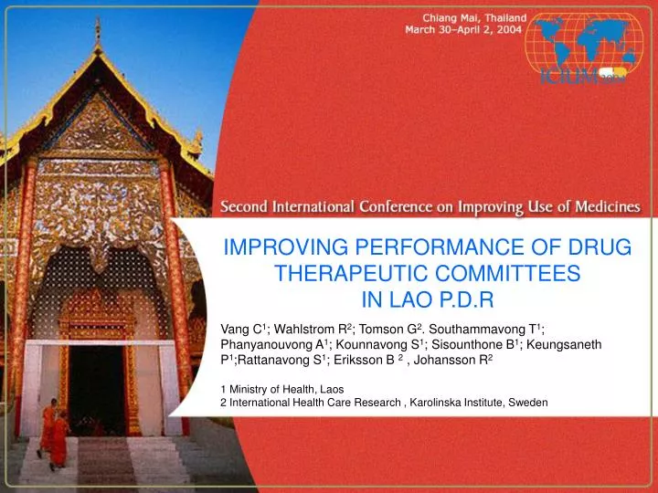 PPT - IMPROVING PERFORMANCE OF DRUG THERAPEUTIC COMMITTEES IN LAO P.D.R ...