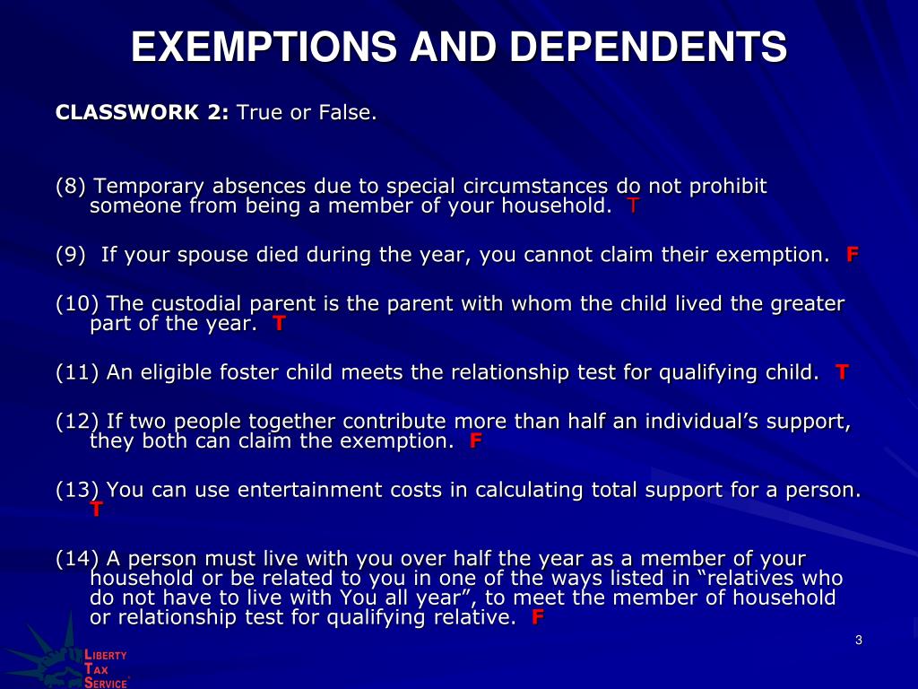 PPT - Liberty Tax Service Basic Income Tax Course Lesson 3 PowerPoint ...