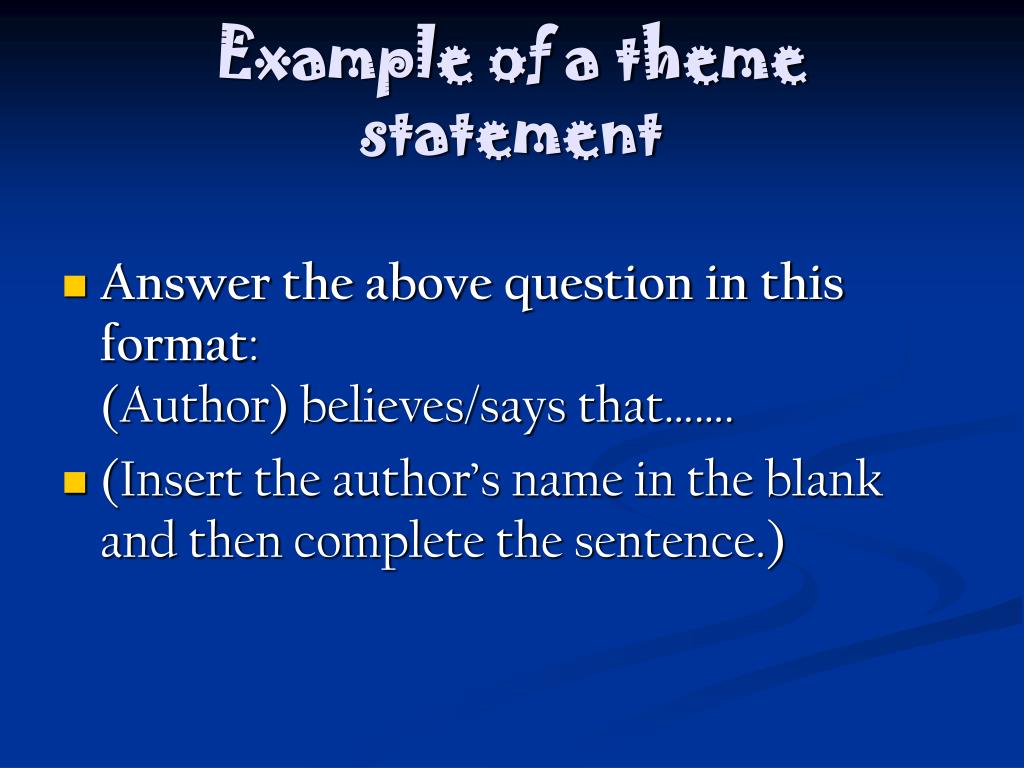 PPT Writing A Thematic Statement PowerPoint Presentation Free