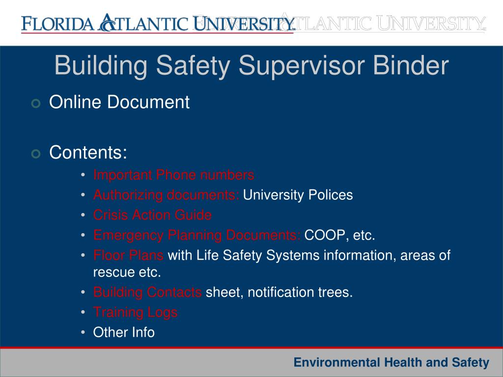 PPT - Florida Atlantic University Environmental Health and Safety ...