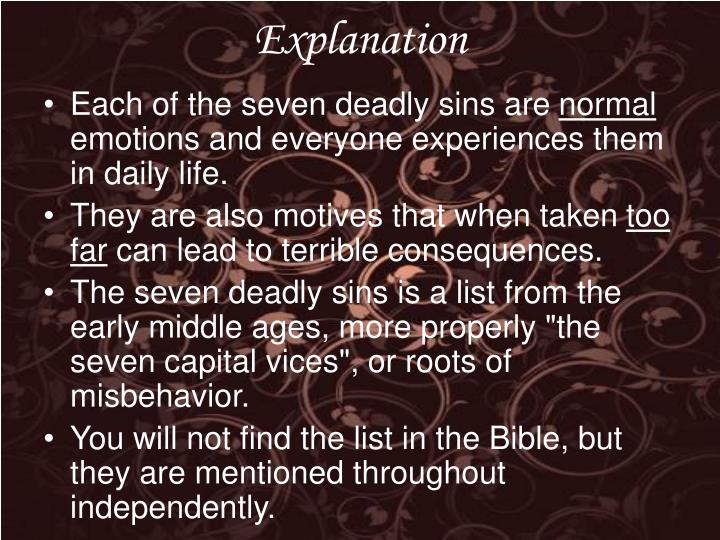 PPT - The Seven Deadly Sins PowerPoint Presentation - ID:3097537