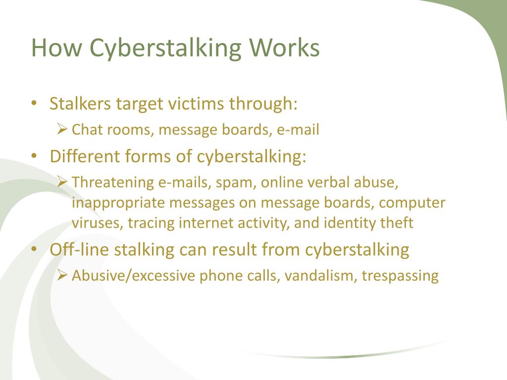 PPT - Computer Facilitated Crime: Cyberstalking PowerPoint Presentation ...