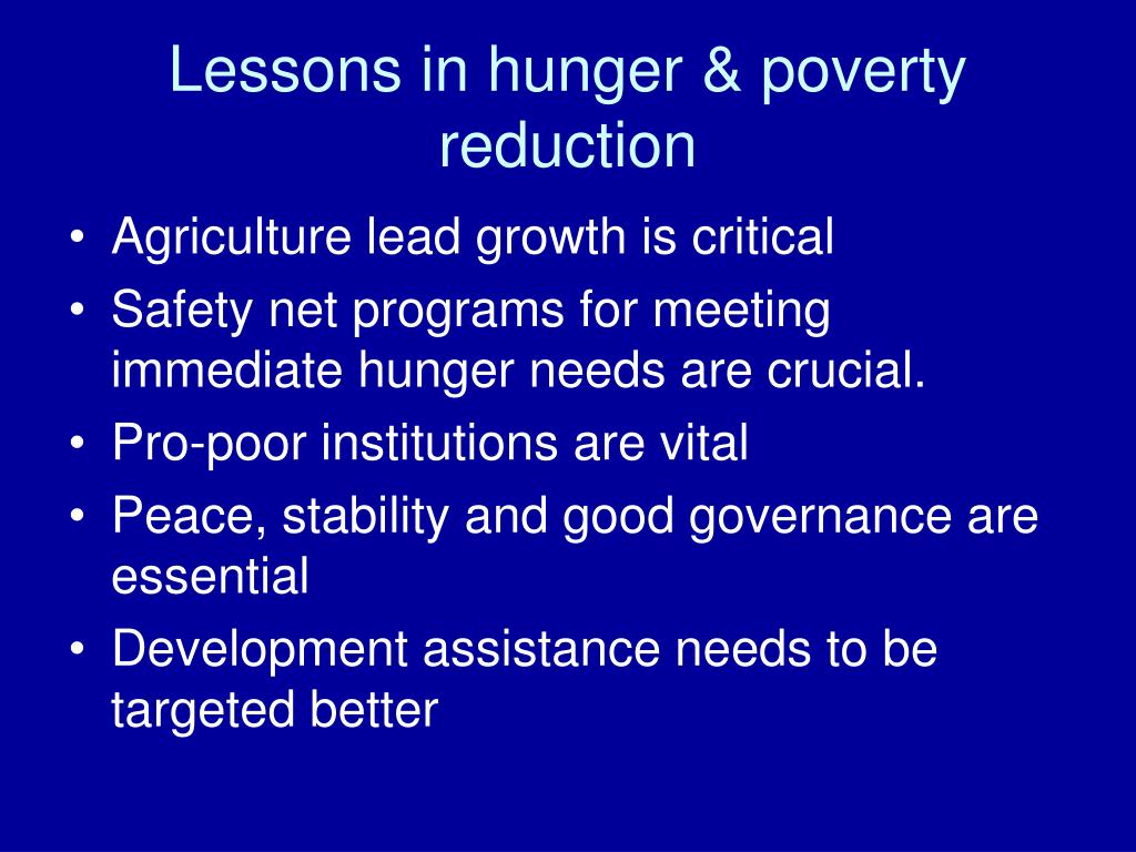 PPT - Reducing Hunger and Extreme Poverty: towards a coherent policy ...
