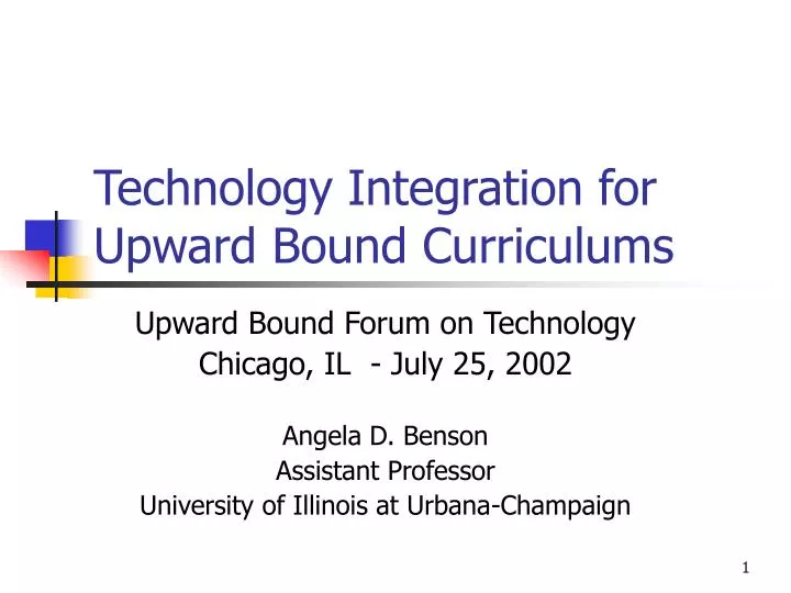PPT - Technology Integration for Upward Bound Curriculums PowerPoint ...