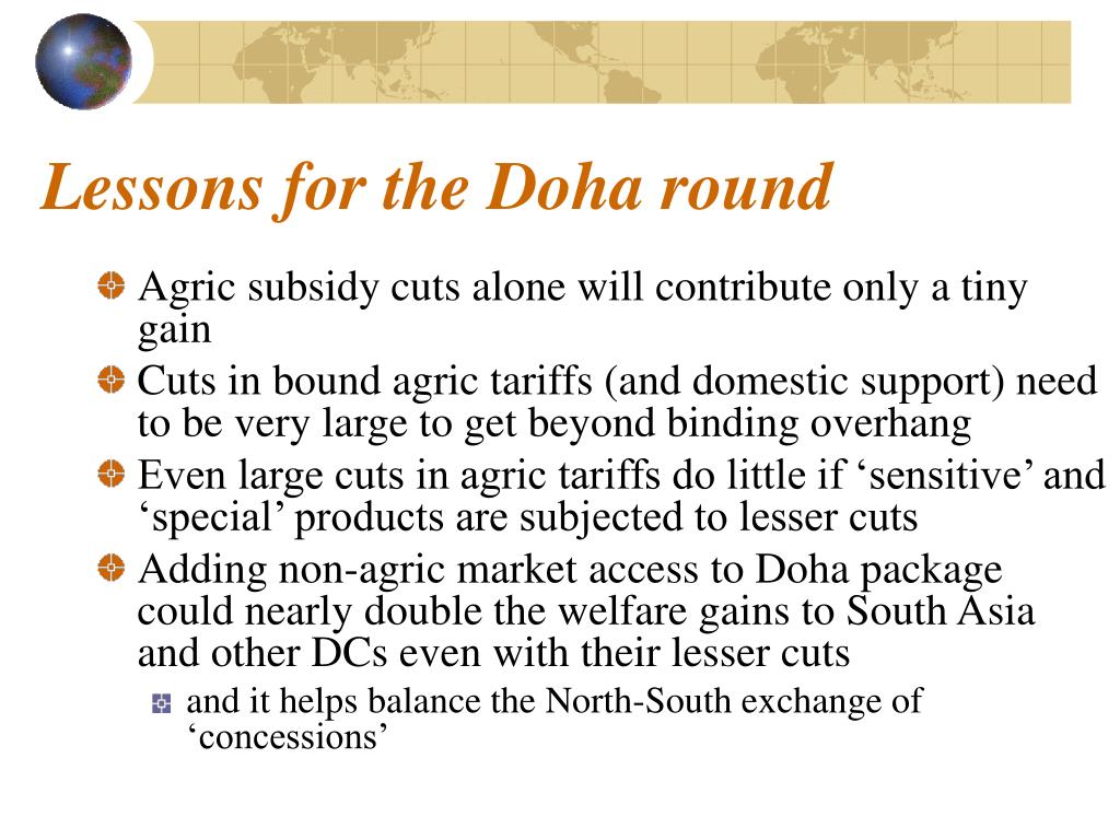 PPT - WTO’s Doha Development Agenda and South Asian Agriculture ...