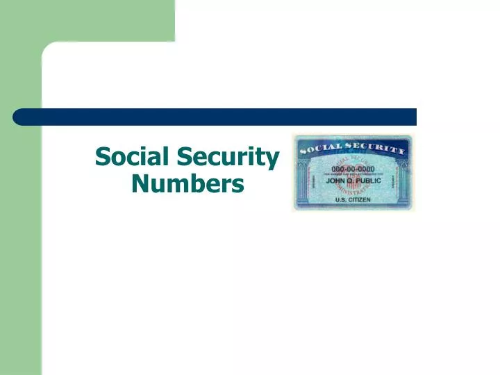 PPT - Social Security Numbers PowerPoint Presentation, free download ...