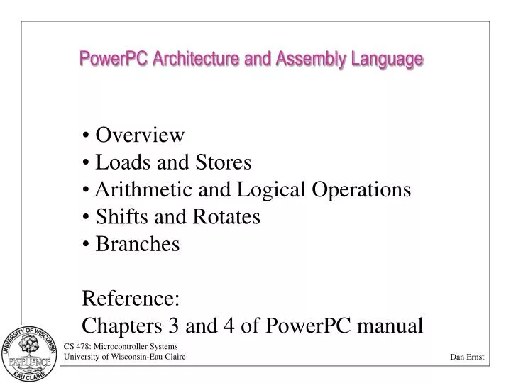 PPT - PowerPC Architecture and Assembly Language PowerPoint Presentation - ID:3099221