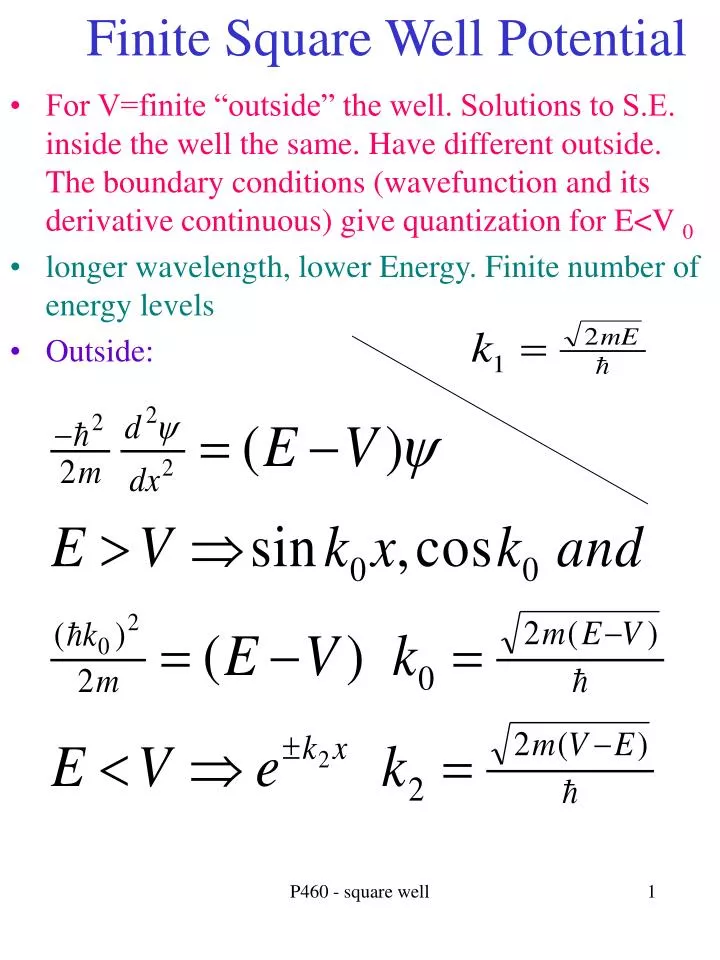 PPT - Finite Square Well Potential PowerPoint Presentation, free ...