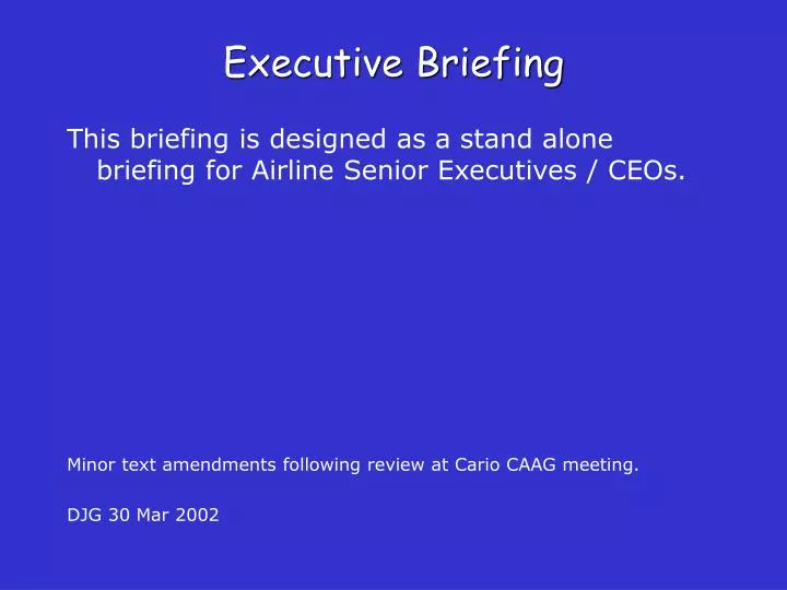 PPT - Executive Briefing PowerPoint Presentation, free download - ID ...