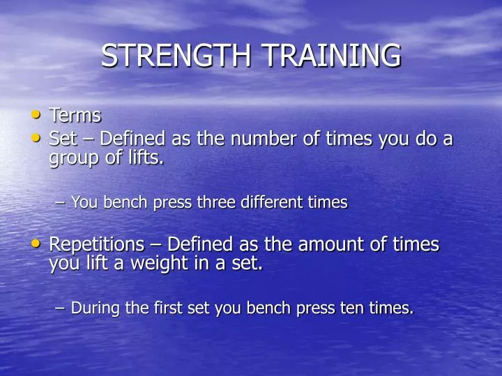 PPT - STRENGTH TRAINING PowerPoint Presentation, free download - ID:3100965