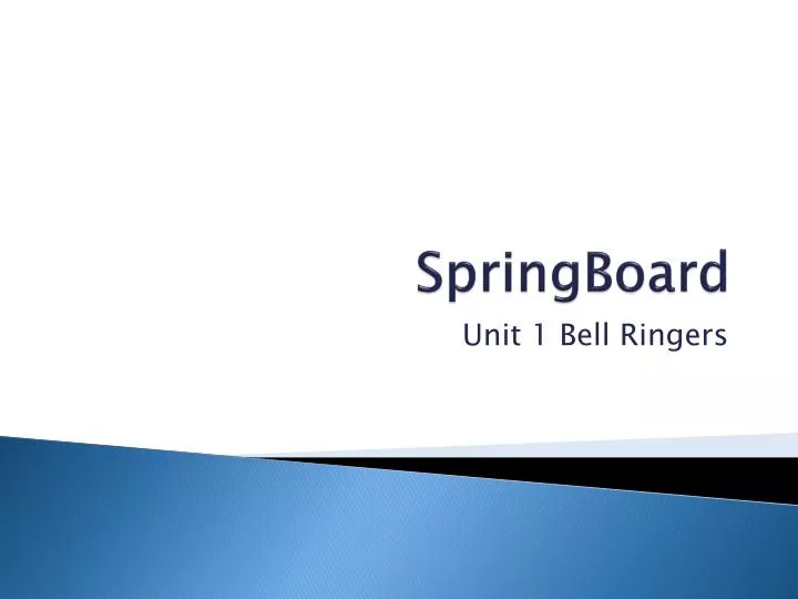 PPT - SpringBoard PowerPoint Presentation, free download - ID:3101226