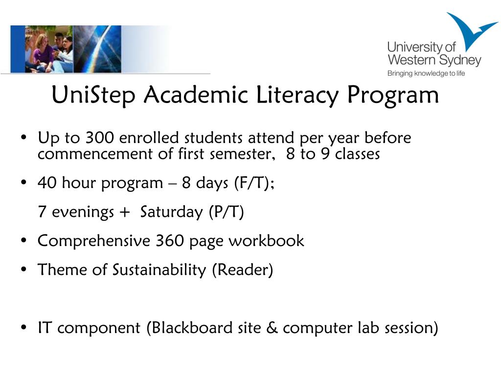 PPT - UniStep: A Sustainable Academic Literacy Program PowerPoint ...