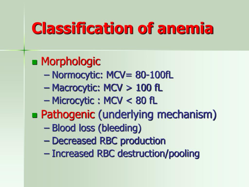 Ppt Classification Of Anemia Adults Powerpoint Presentation Free Download Id3101744
