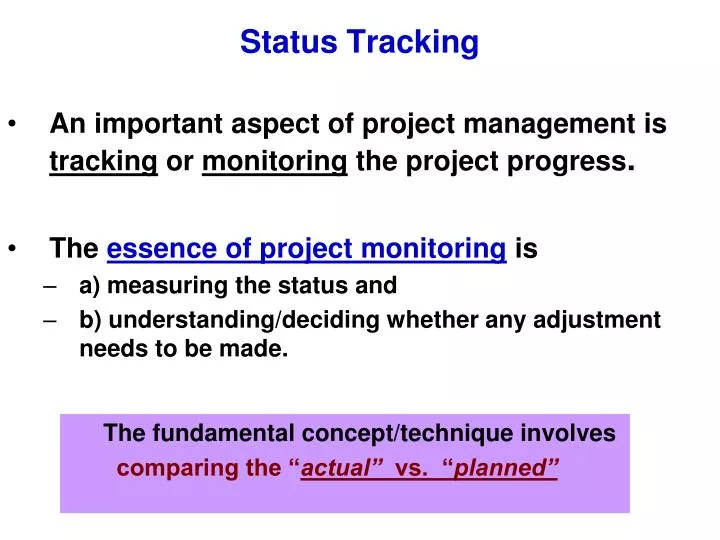 PPT - Status Tracking PowerPoint Presentation, free download - ID:3101941